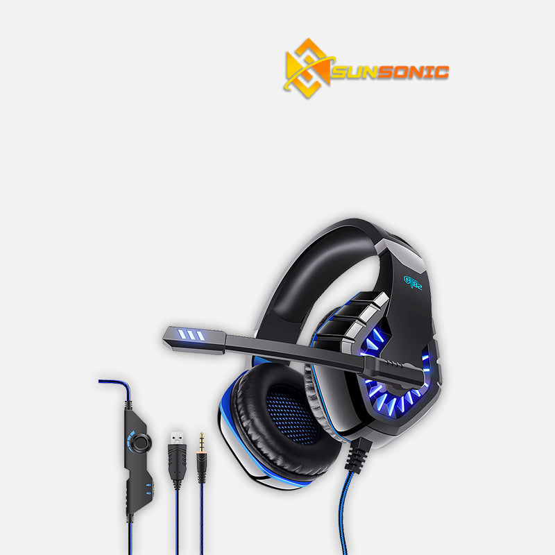 OVLENG GT82 E-Sport Gaming LED Light 360° Stereo Sound Headphone Heads ...